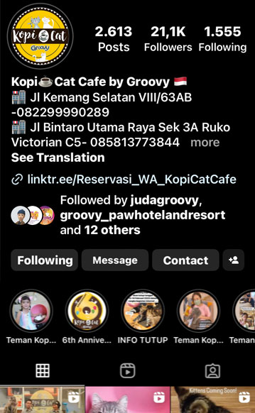 Media Sosial Kopi Cat Cafe - Kopi Cat Cafe